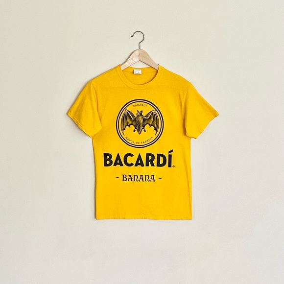 Bacardi | Shirts | Bacardi Banana Bat Logo Graphic Yellow T Shirt Adult ...